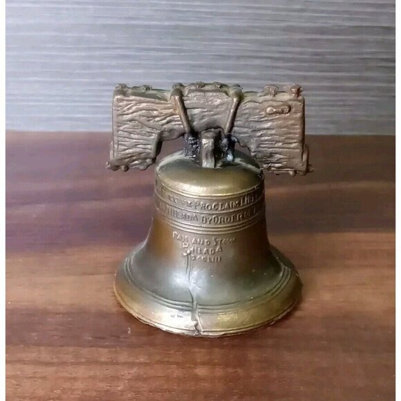 liberty | Other | Vintage Small Brass Liberty Bell Hand Bell Service ...